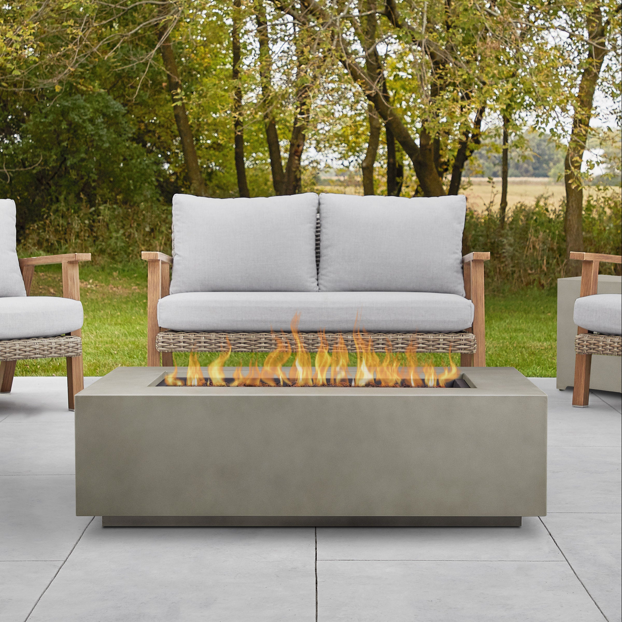Aegean 50" Rectangle Propane Gas Fire Table with Natural Gas Conversio ...